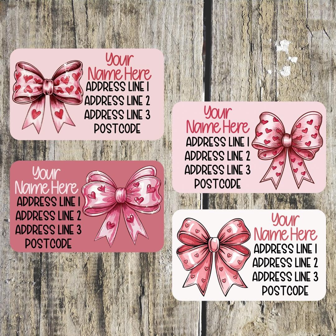 Mini Bow Address Labels Mixed Sheet - Etsy