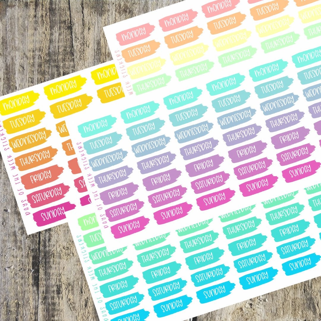 Mini Days of the Week Stickers - Etsy