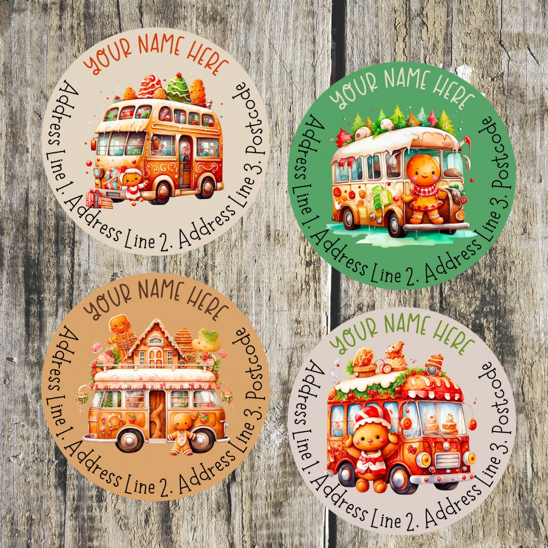 Gingerbread Van Address Labels - Etsy