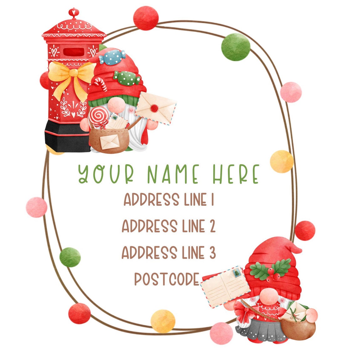 Christmas Gnome Address Labels - Etsy