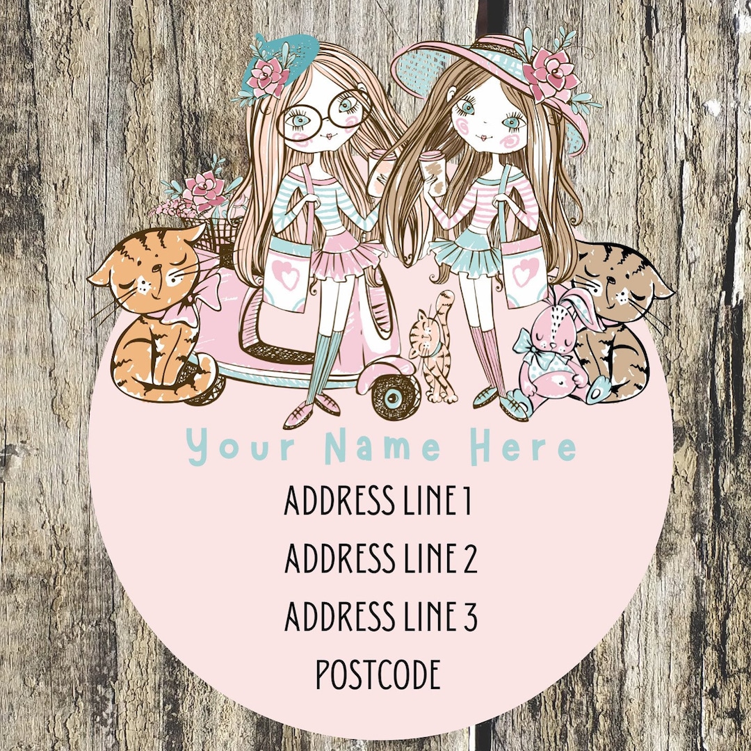 Cute Girl Address Labels - Etsy