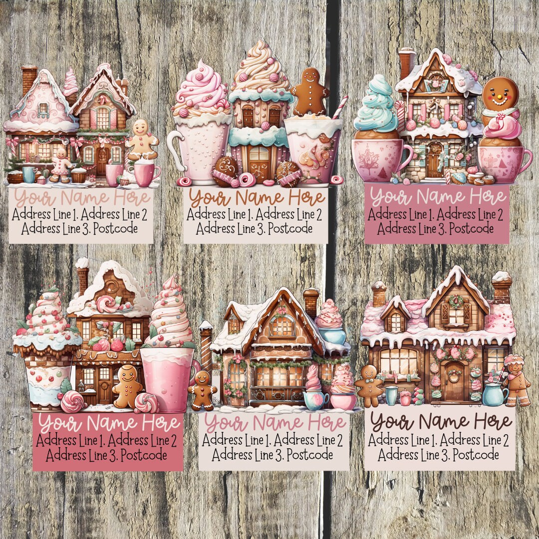Gingerbread House Address Labels - Etsy