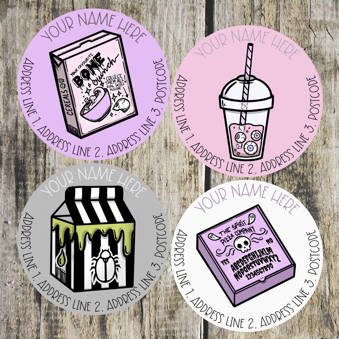 Gothic Food Round Address Labels - Etsy
