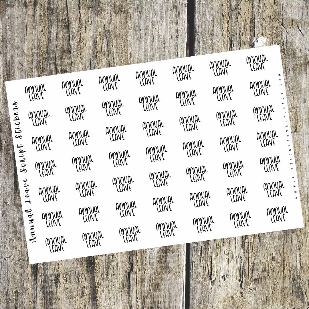 Annual Leave Script Stickers - Etsy