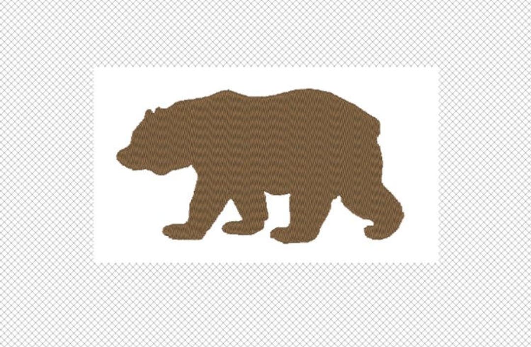 Solid Grizzly Bear Embroidery Design File - Multiple Formats - One ...