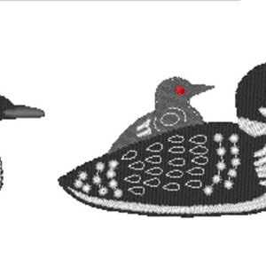 Loon Machine Embroidery Design - Mama and Baby 4 Sizes - Mulitple ...