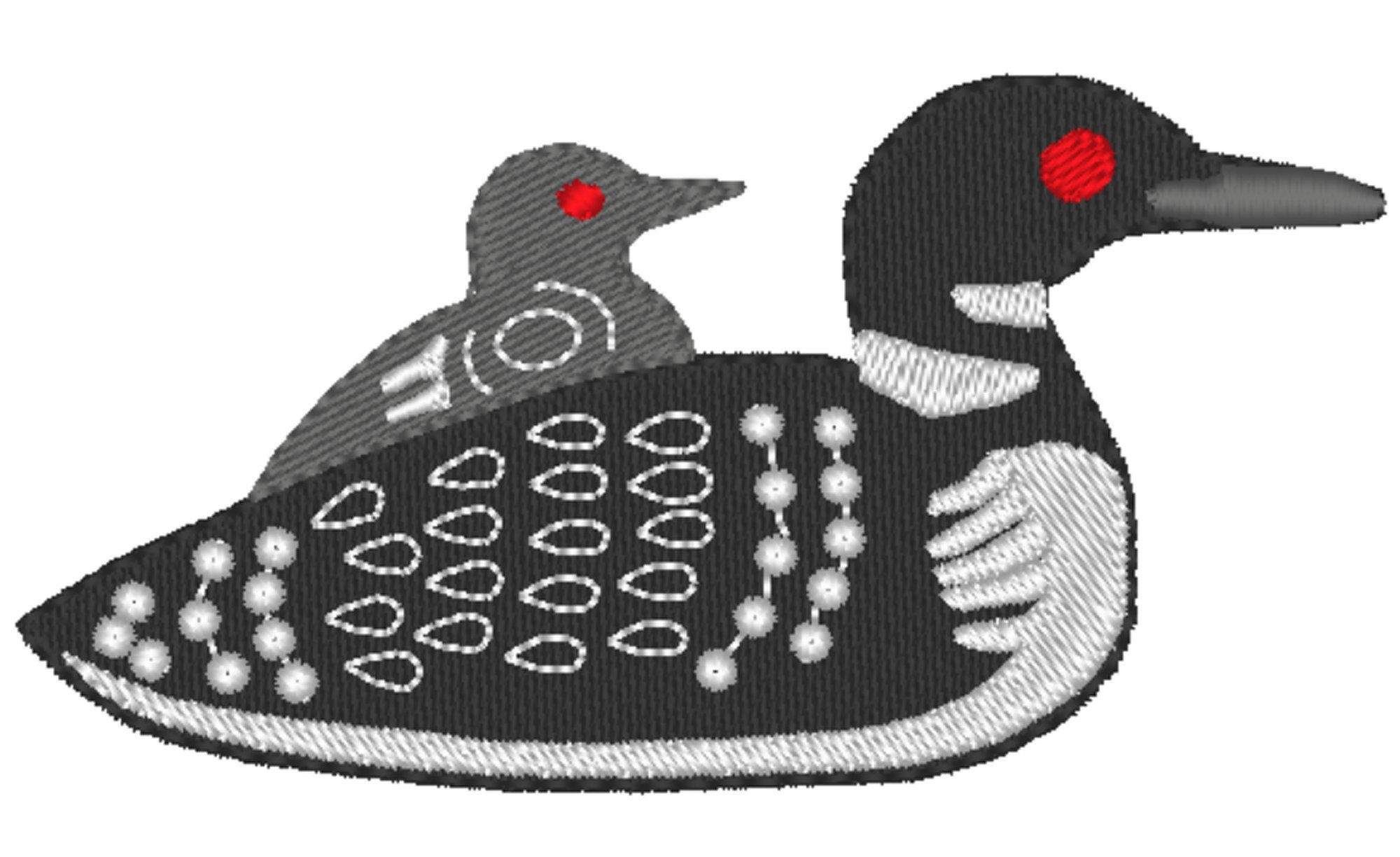Loon Machine Embroidery Design Mama and Baby 4 Sizes - Etsy