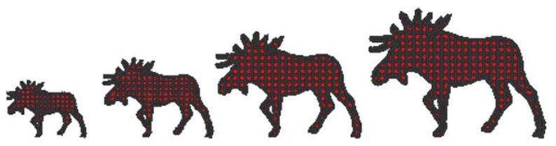 Buffalo Check Moose Embroidery Design - Two Color (digital Download) - Etsy