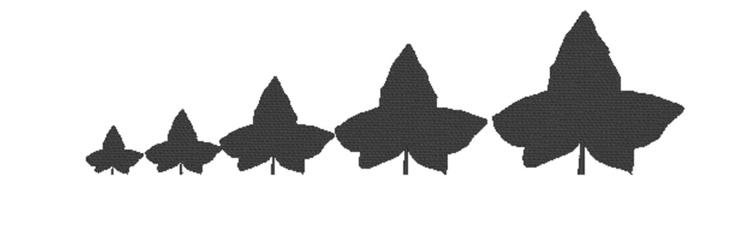 Ivy Leaf Embroidery Design File - Multiple Formats - One Color Design ...