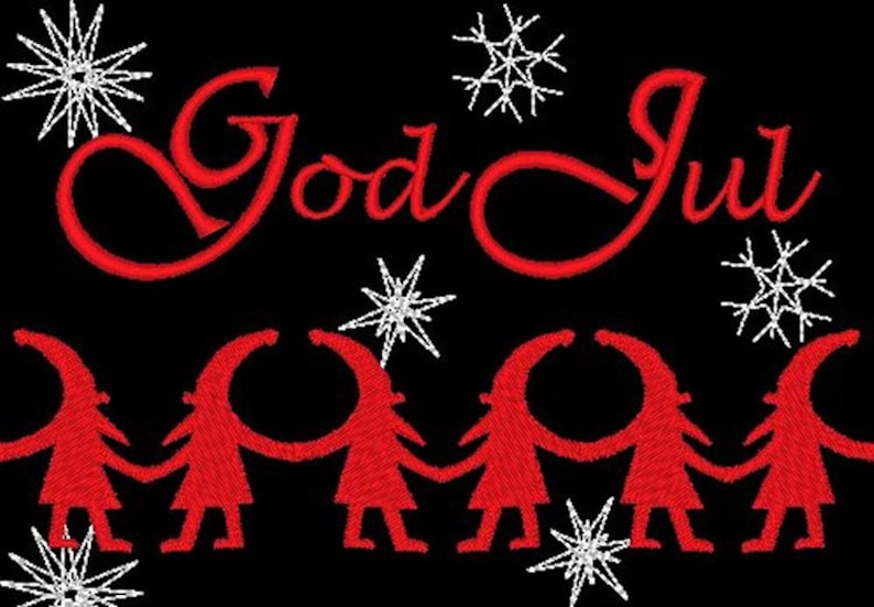 Tomte Gnome Swedish God Jul Embroidery Design File | Etsy