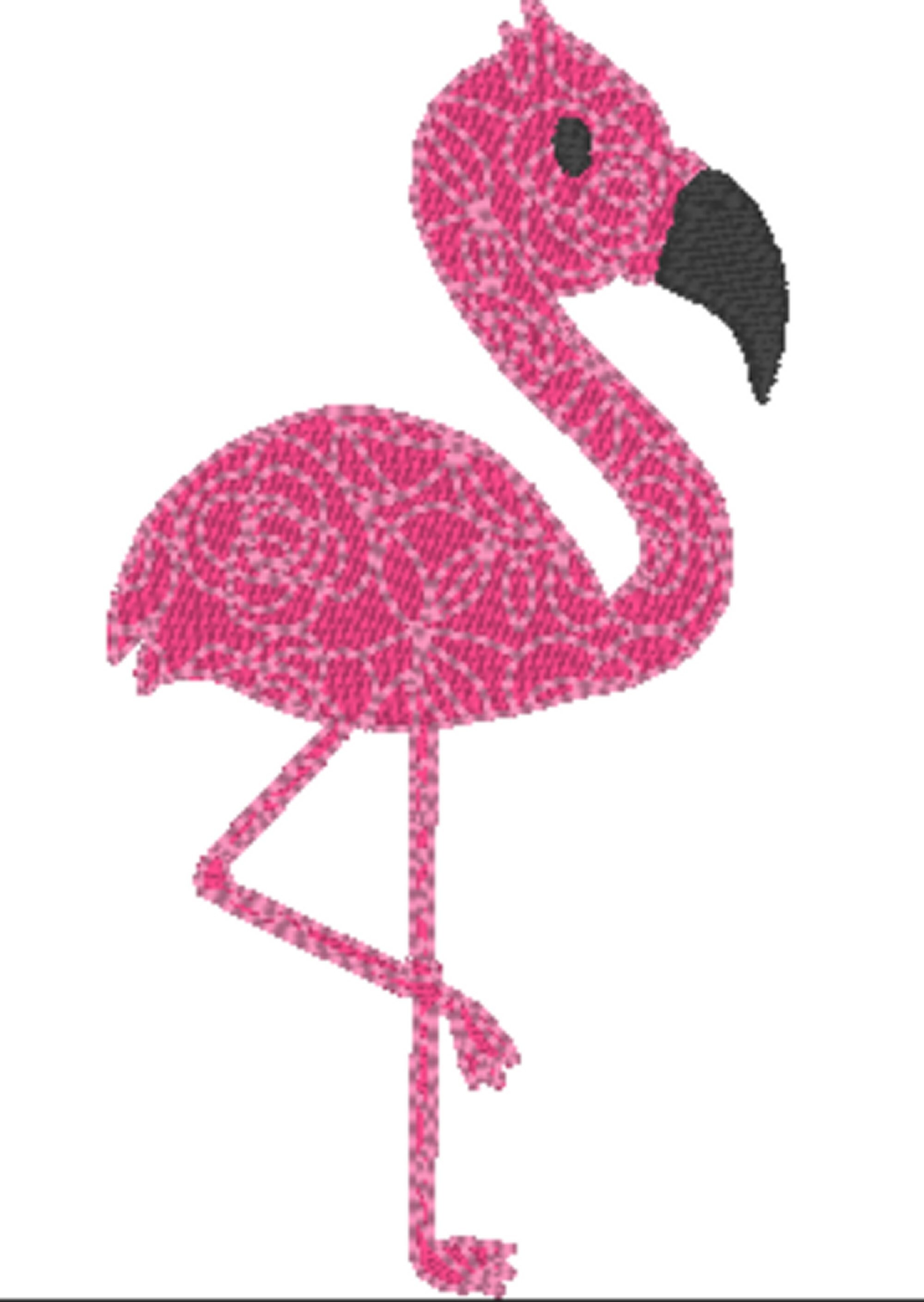 Pink Flamingo With Rose Motif Overlay Embroidery Design File - Etsy