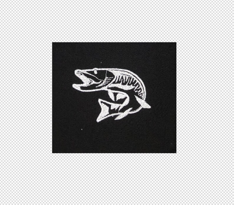 Muskie Embroidery Design File - Multiple Formats - One Color Design - 4 ...