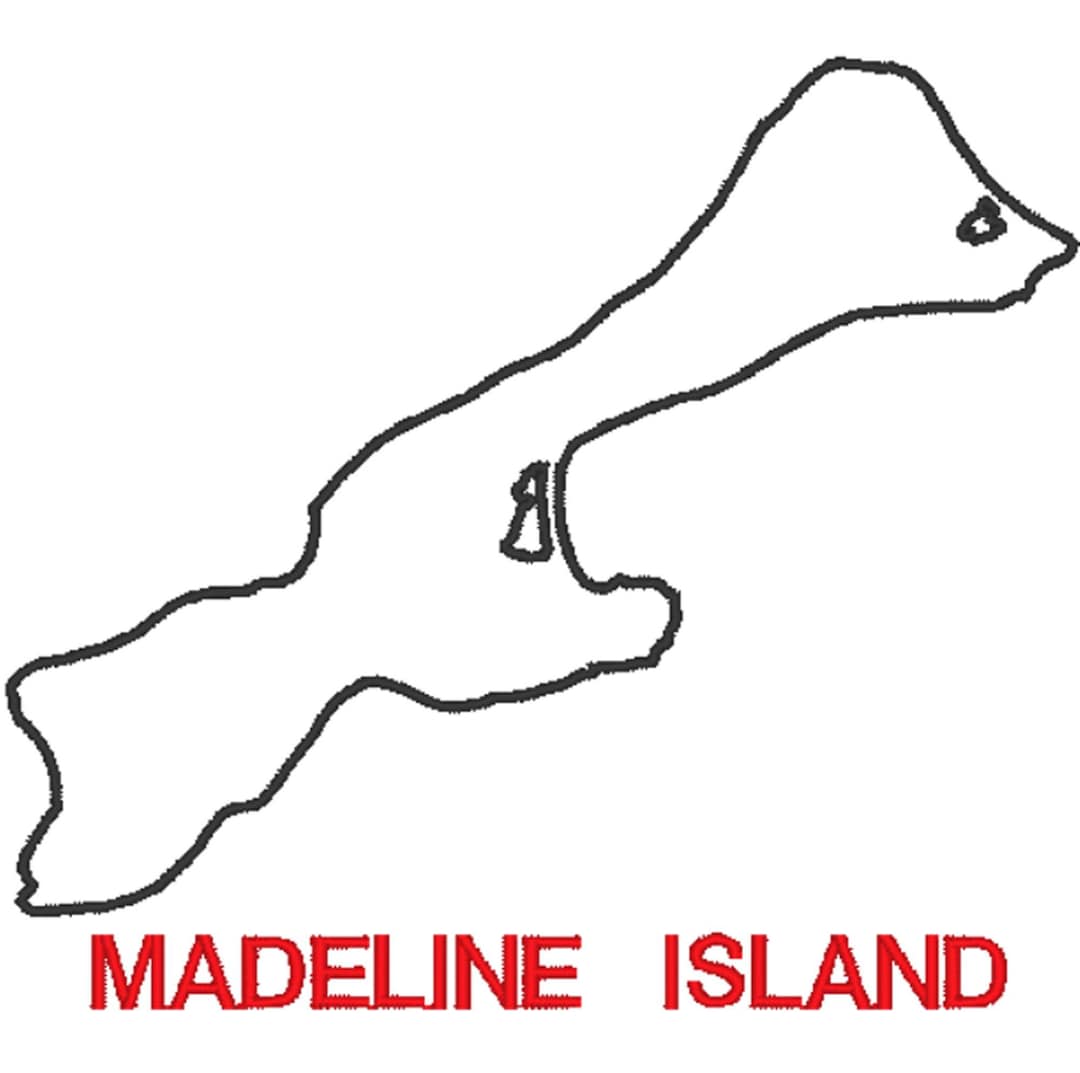 Madeline Island Map Machine Embroidery Design File, Multiple Sizes ...