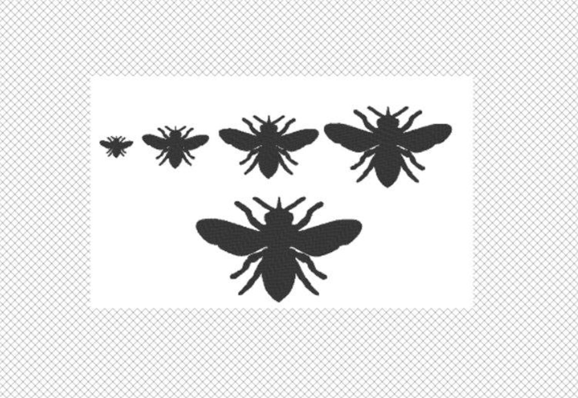 Solid Bee Embroidery Design File Multiple Formats 5 Sizes - Etsy