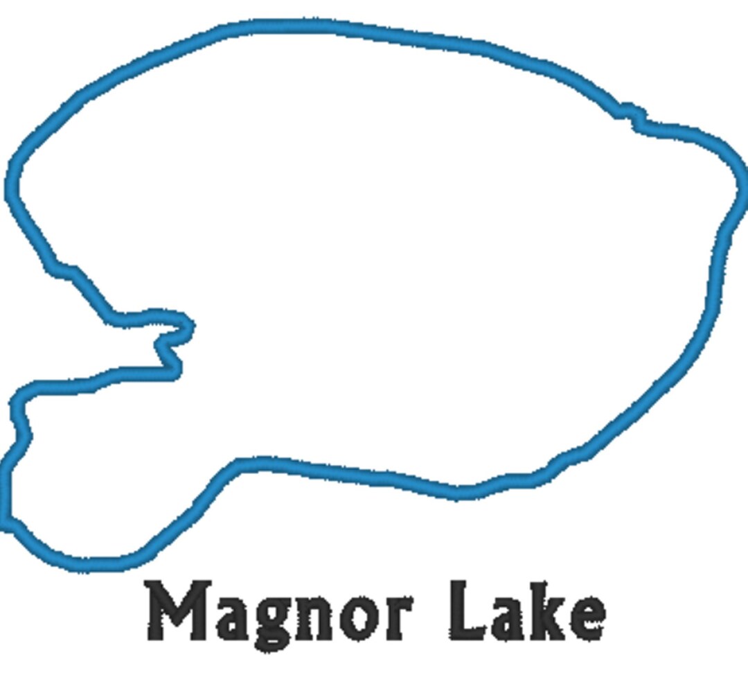 Z Magnor Lake Wisconsin Map Machine Embroidery Design File, Multiple ...