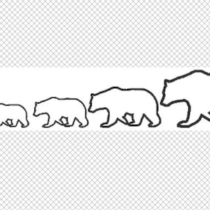 Black Bear Outline Embroidery Design File - Multiple Formats - One ...
