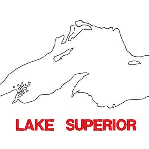 Z Lake Superior Map Machine Embroidery Design File, Multiple Sizes ...