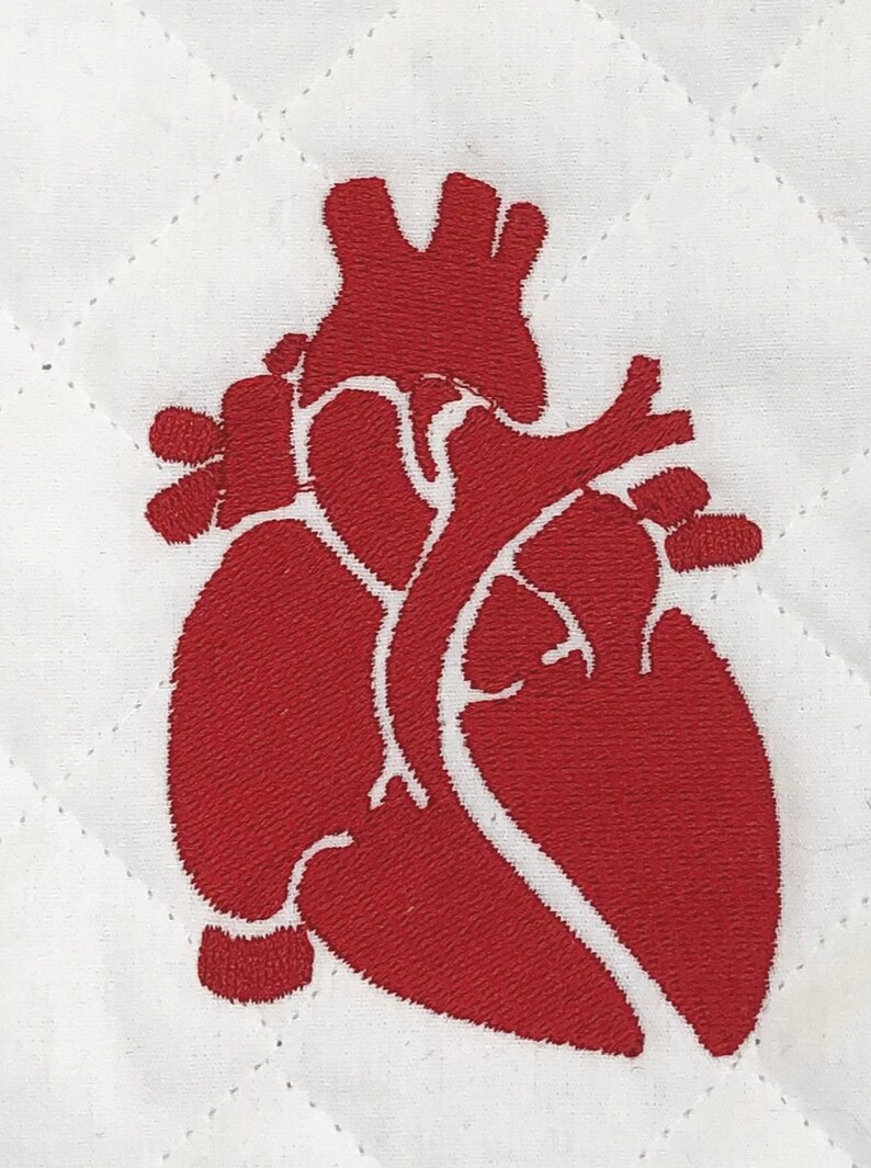 Anatomical Heart Machine Embroidery Design File solid Fill | Etsy