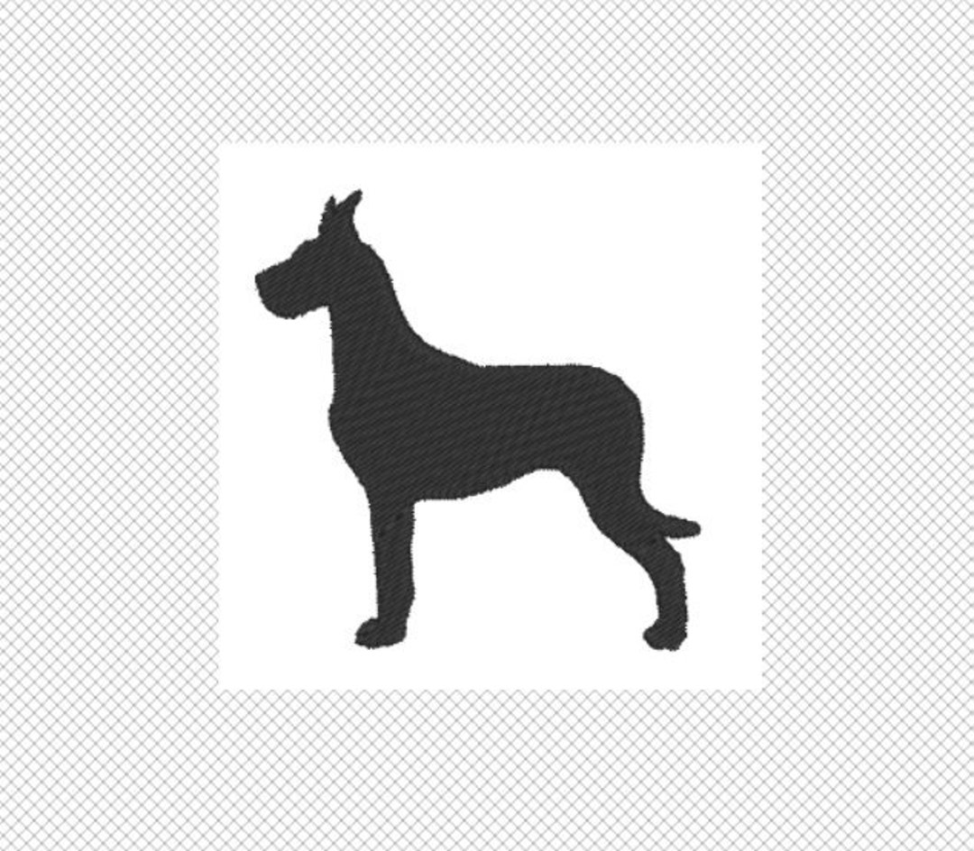 Solid Great Dane Embroidery Design File - Multiple Formats - One Color ...