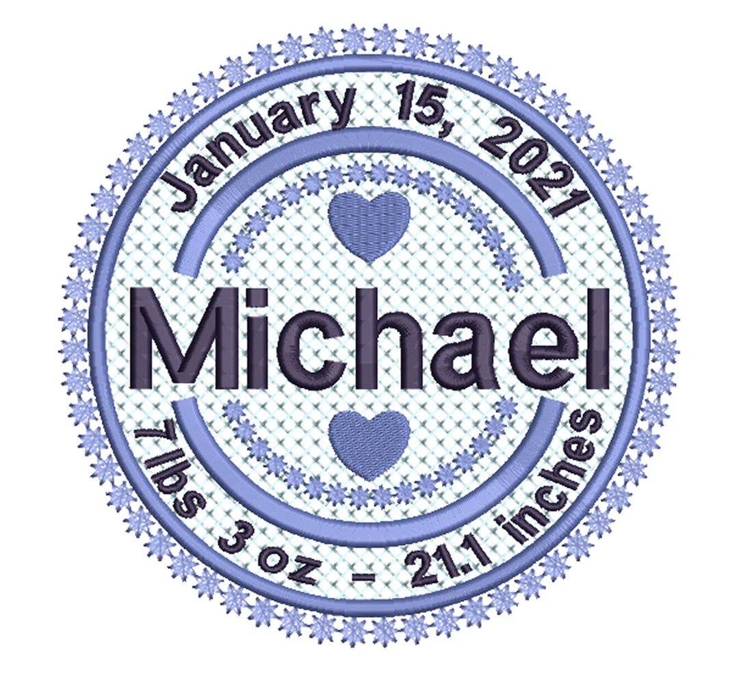 A Custom Birth Announcement Embroidery Design - Medallion ...