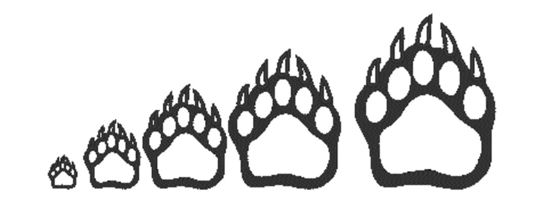 Bear Paw Embroidery Design File - Multiple Formats - 5 Sizes - Instant ...