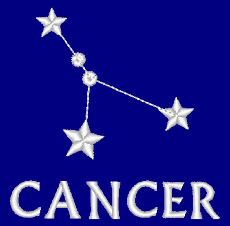 CANCER Celestial Zodiac Embroidery Design - 2 Sizes - Multiple Formats ...