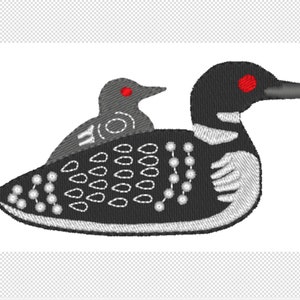 Loon Machine Embroidery Design - Mama and Baby 4 Sizes - Mulitple ...