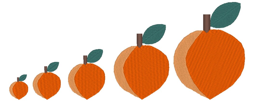 Peach Embroidery Design, Mulitple Sizes, Multiple Formats - Etsy