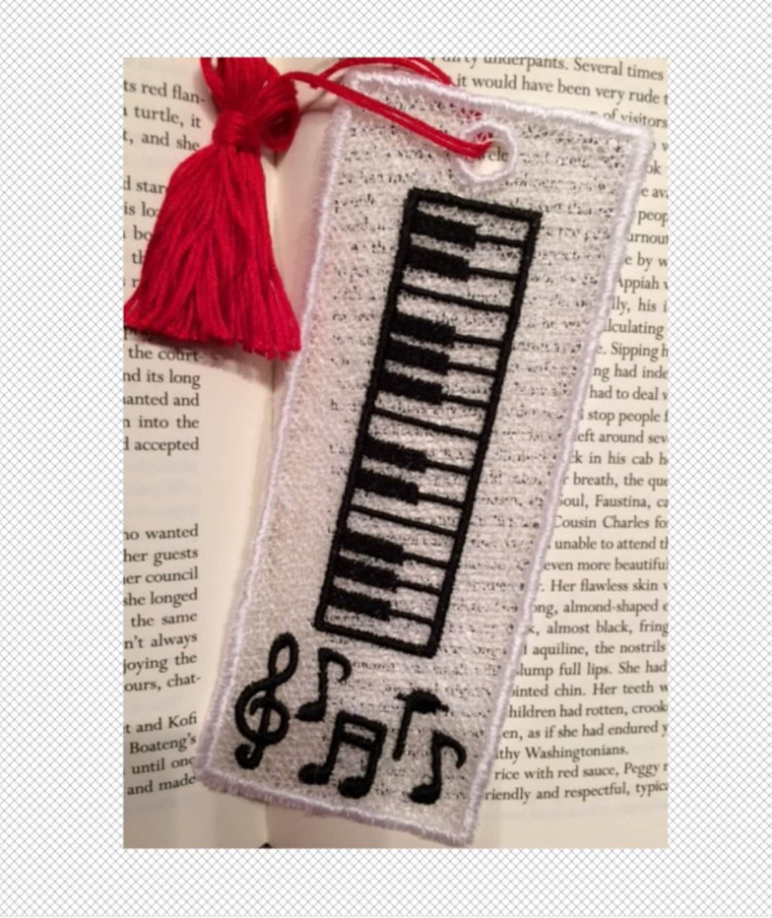 FSL Piano Keys Bookmark – Embroidered Music Lover Gift - Etsy