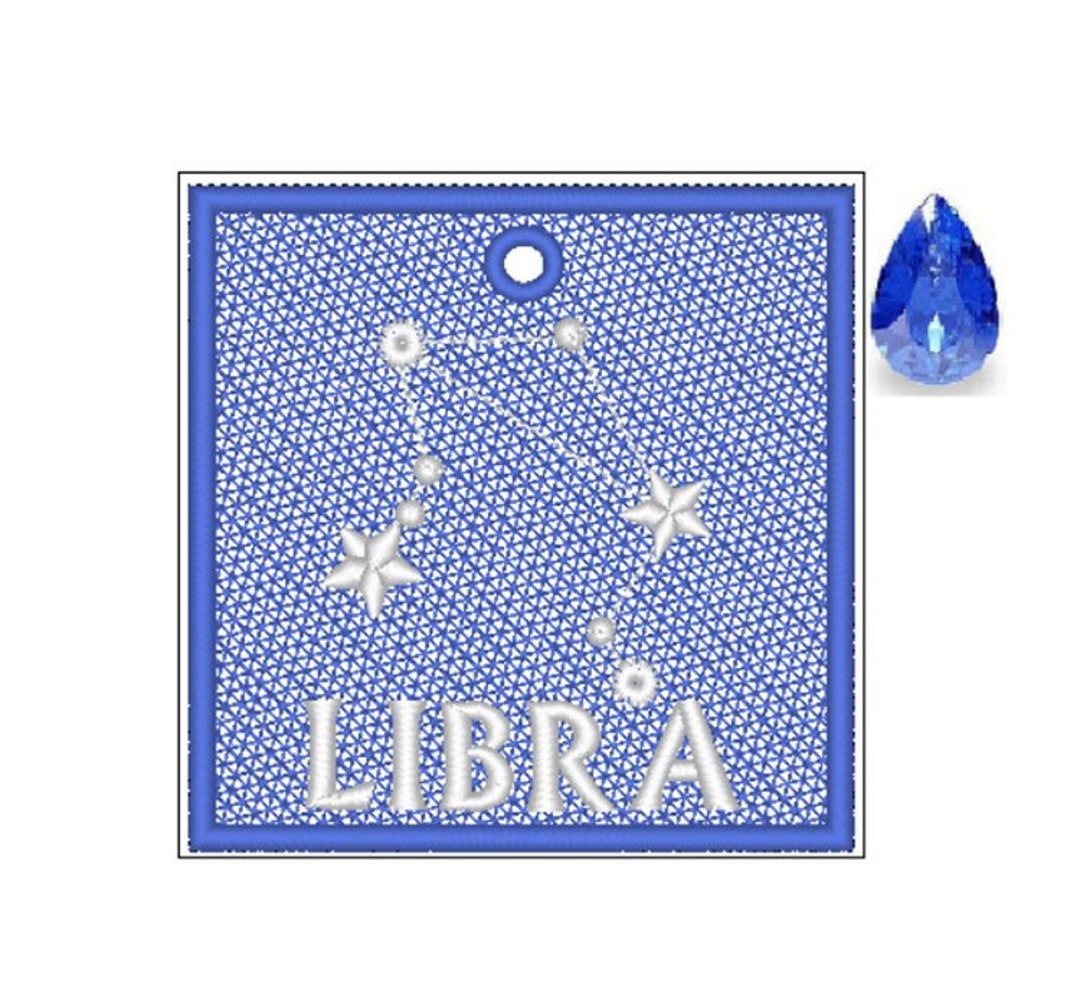 Libra Zodiac FSL Bookmark - Book Lovers Gift - FSL - Embroidery Design ...