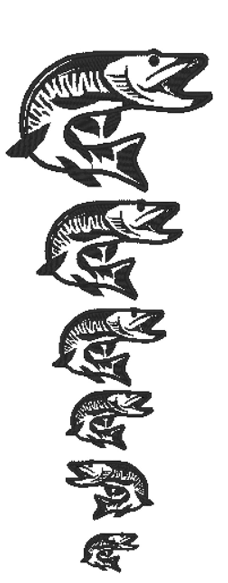 Muskie Embroidery Design File - Multiple Formats - One Color Design - 4 ...