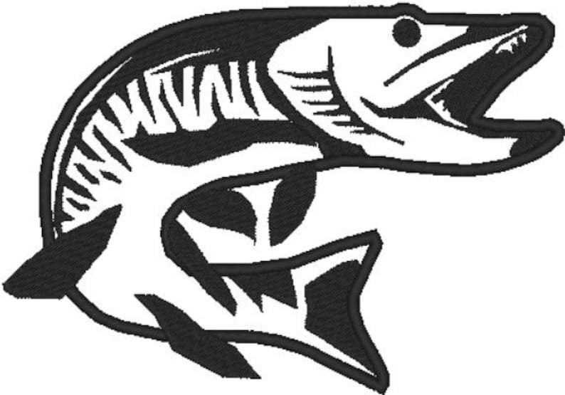 Muskie Embroidery Design File - Multiple Formats - One Color Design - 4 ...