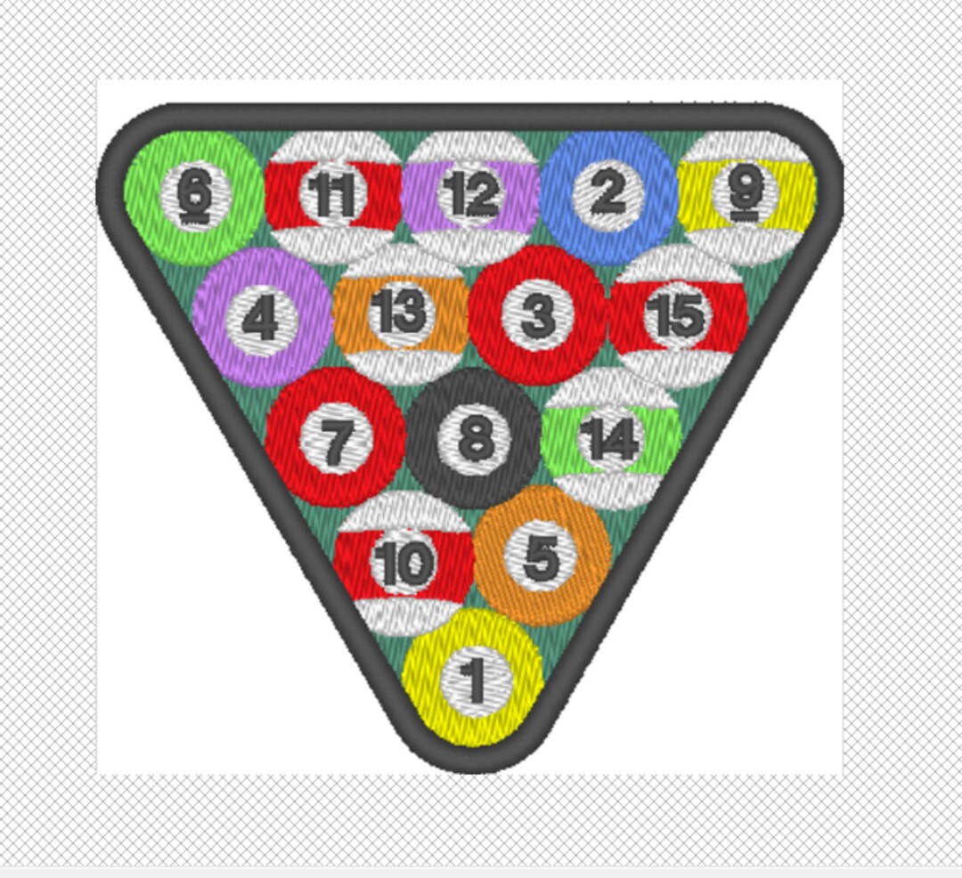 Pool Balls Embroidery Design - Sized for a 4 Inch Hoop - Multiple ...