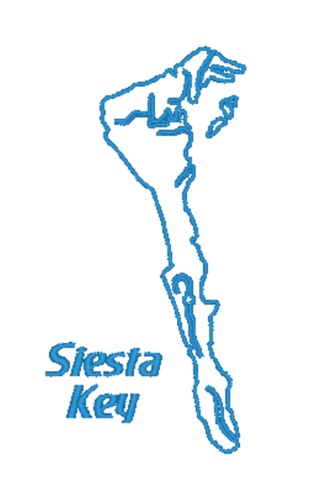 Siesta Key Map Machine Embroidery Design File, Multiple Sizes, Instant ...