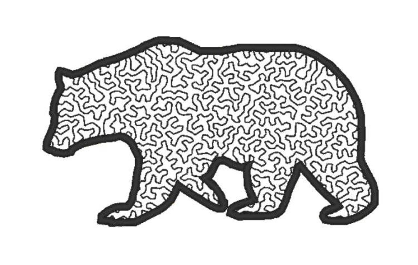 Applique Black Bear Embroidery Design File - Multiple Formats - 3 ...