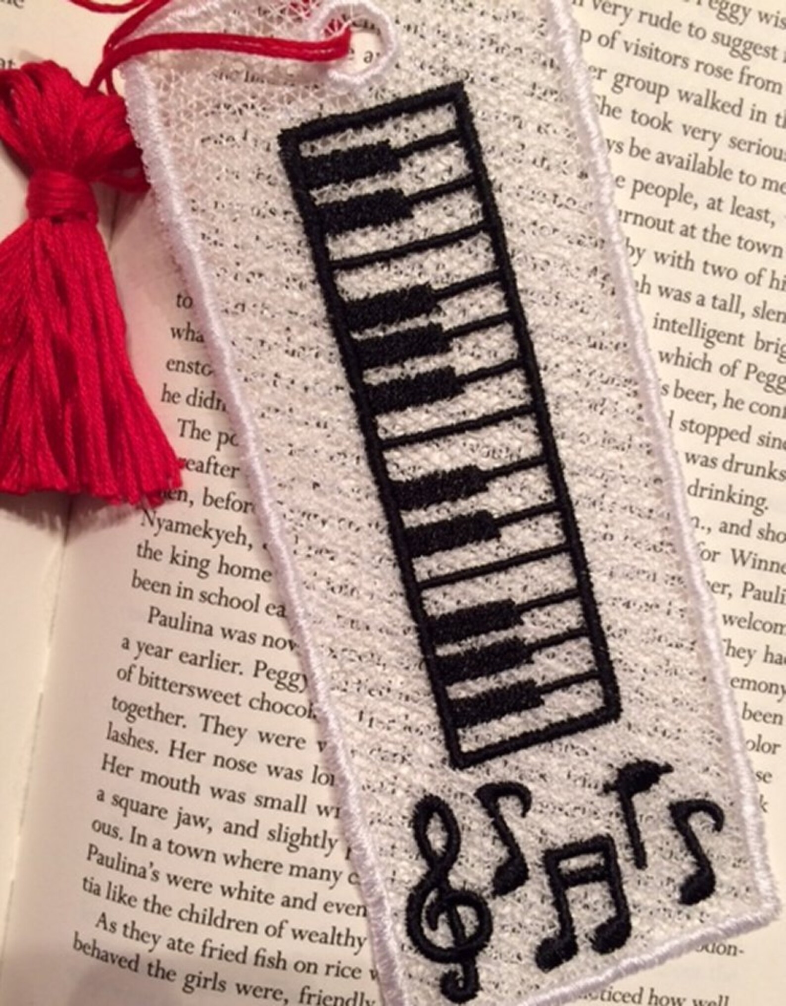 FSL Piano Keys Bookmark – Embroidered Music Lover Gift - Etsy