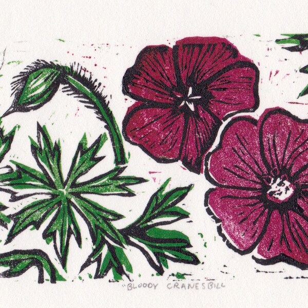 Flower Linocut - Etsy
