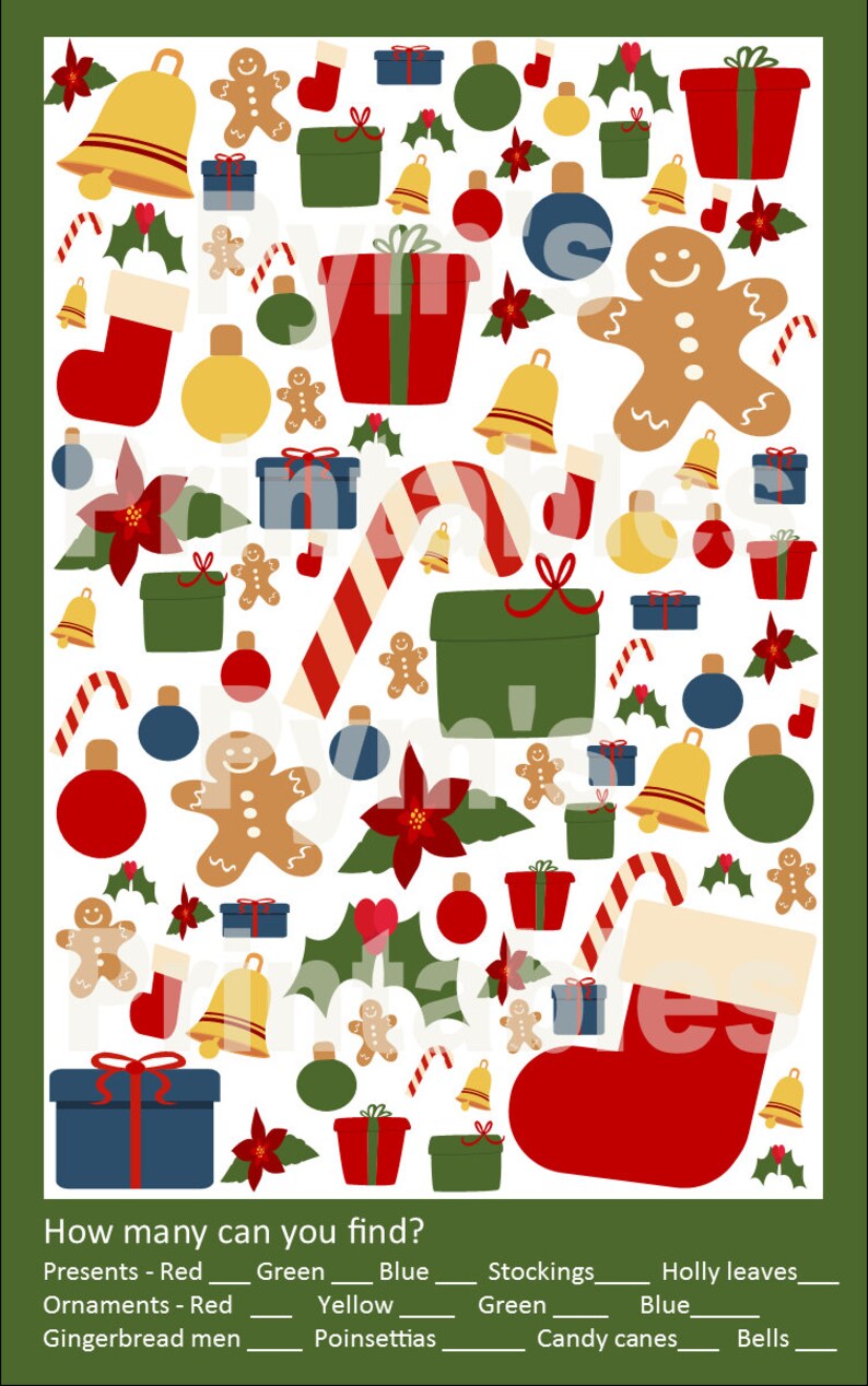 Instant Download Christmas I Spy Game - Etsy