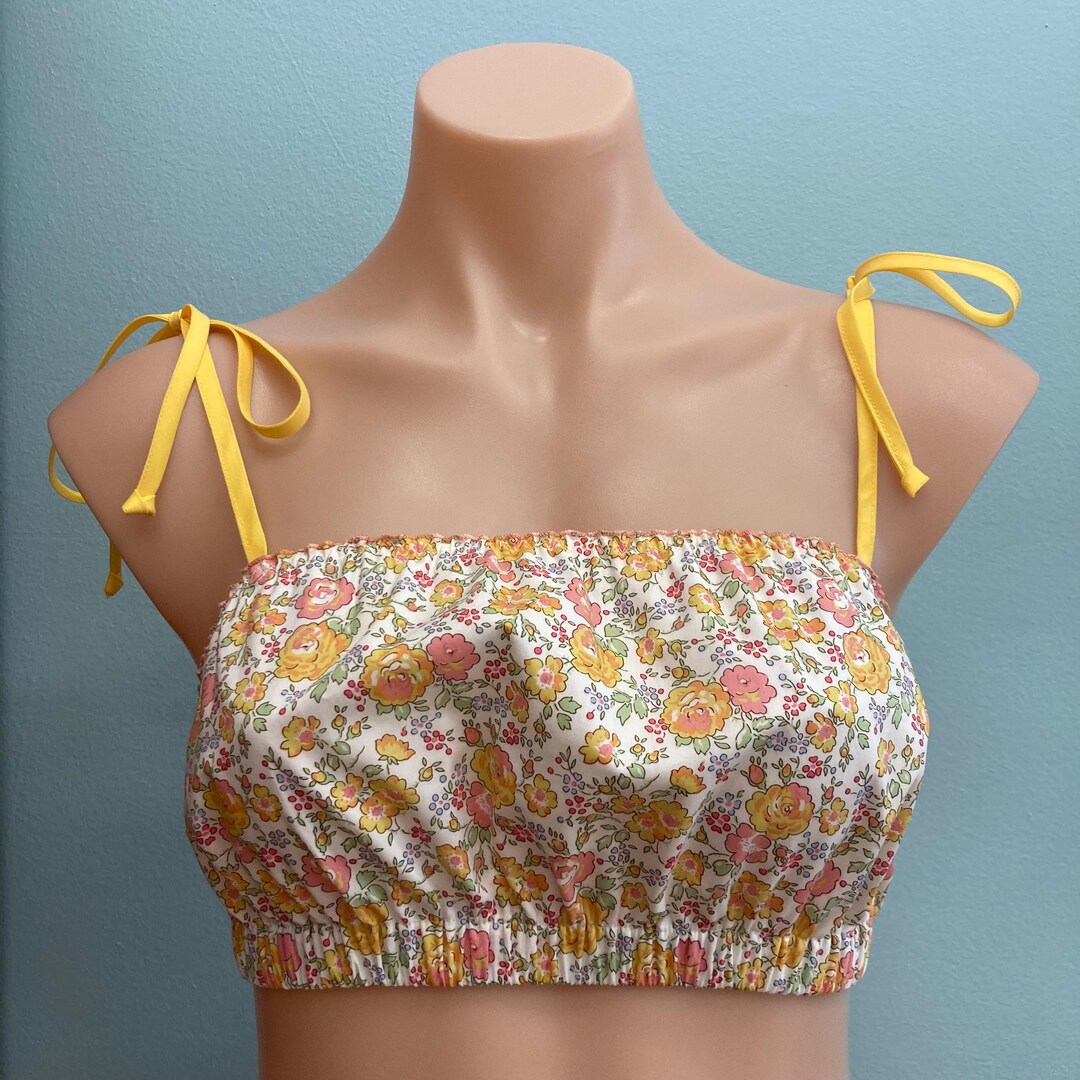 Crop and Panty Set in Liberty Print. 100% Cotton Bandeau Top and ...