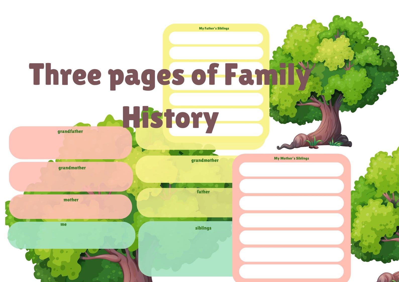 Printable Family Tree for Children - Etsy
