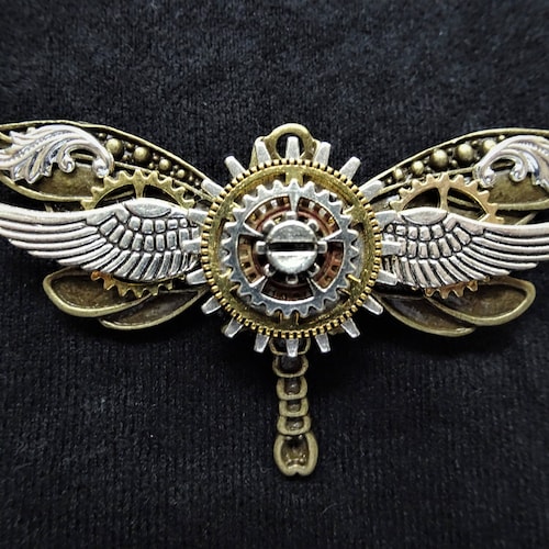 Steampunk Pin Badge Brooch Rosegold Copper Bee With Brass Cogs - Etsy