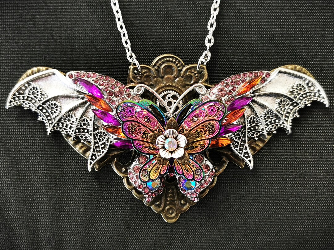 NEW Gorgeous Gothic Goth Steampunk Fae Fairy Pendant Necklace With ...