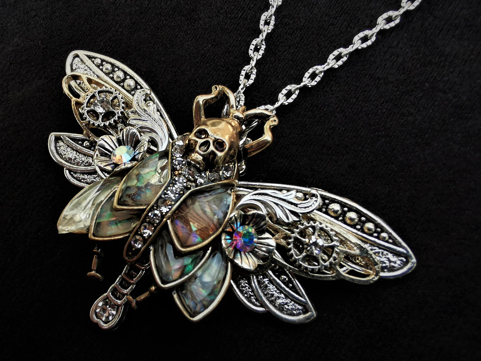 Gothic Art Nouveau Death's Head Hawkmoth and Silver - Etsy