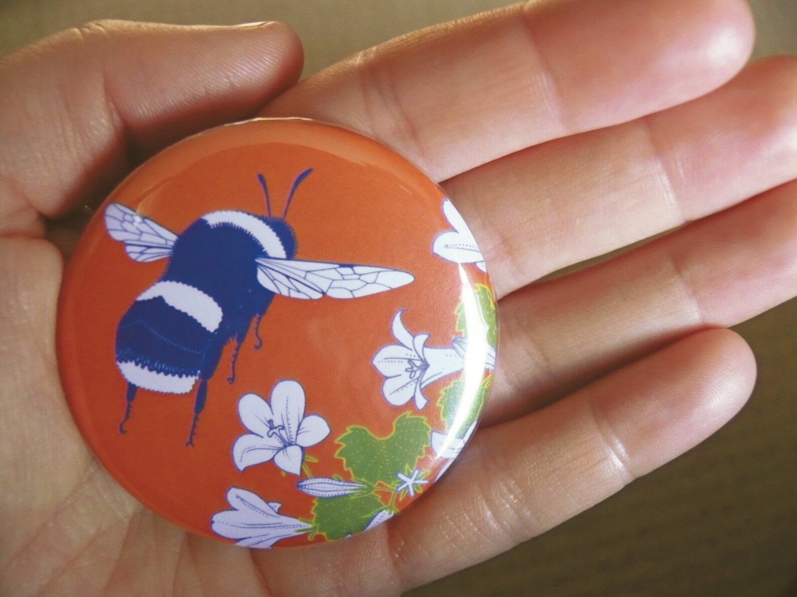Bumblebee & Bellflower Pocket Mirror - Etsy