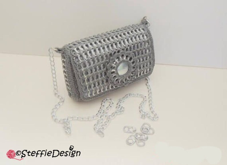 Pop Tab Basic Purse + 4 Flowers Crochet Pattern ENGLISH - Etsy