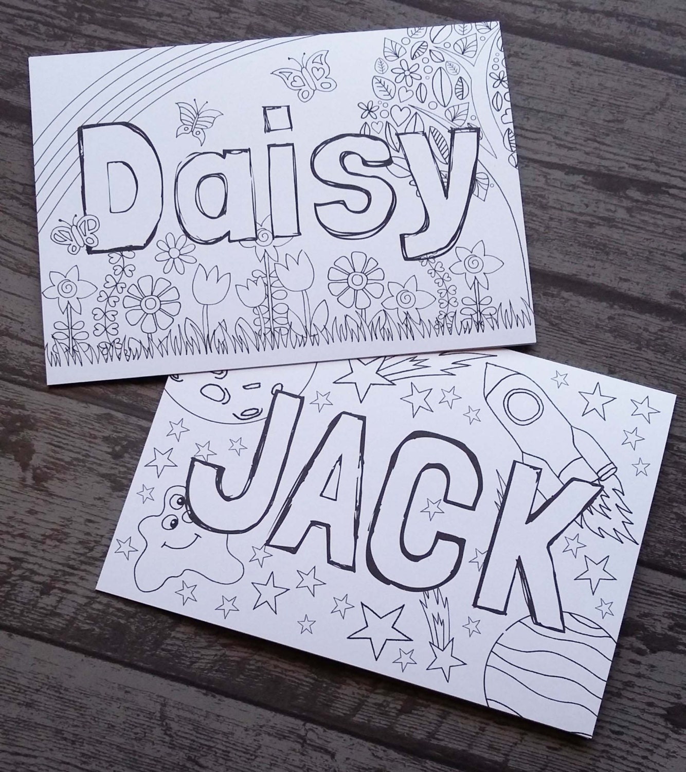 Personalised Colouring Cards - Etsy UK