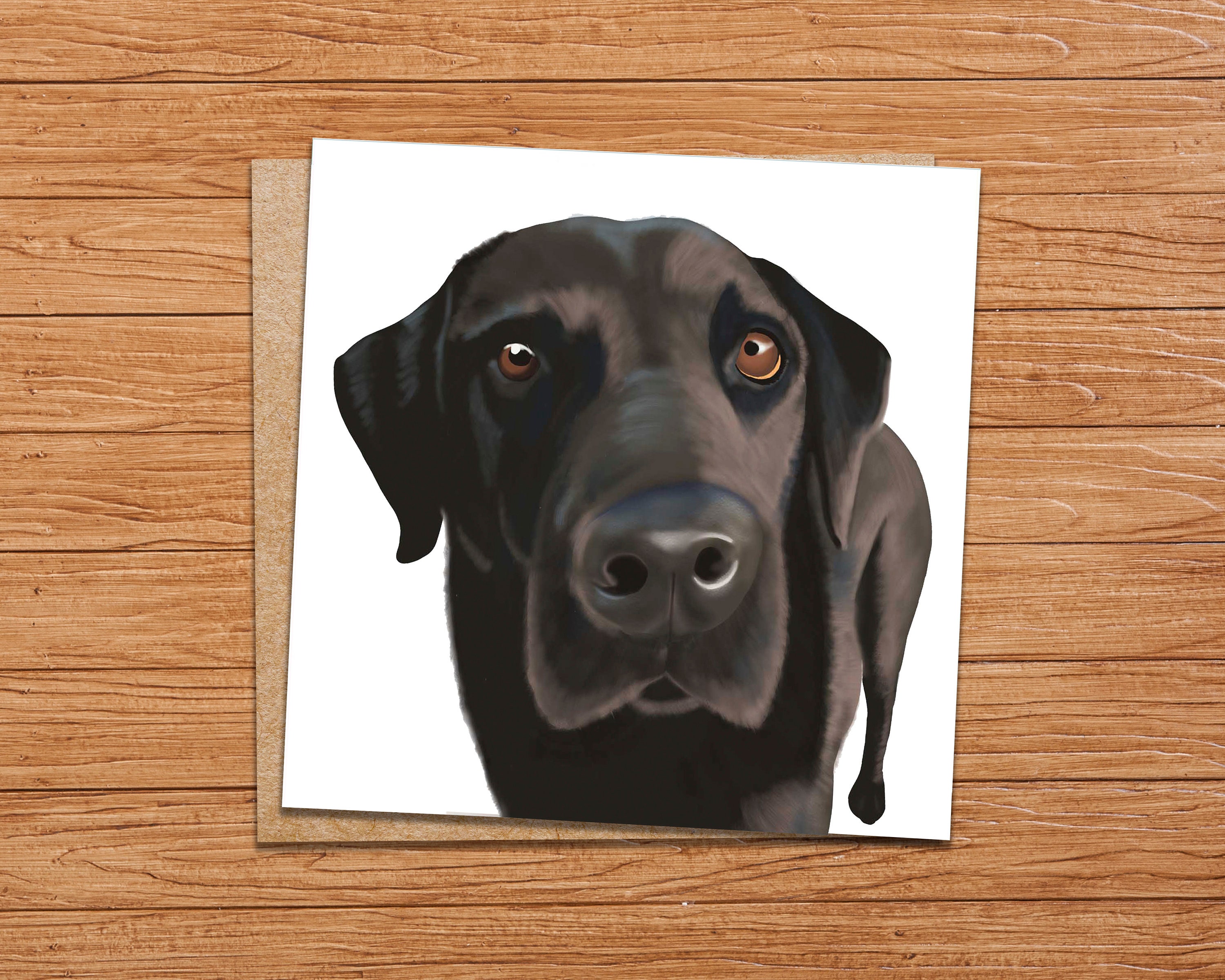 Black Labrador Greetings Card - Dog - Square - Etsy UK