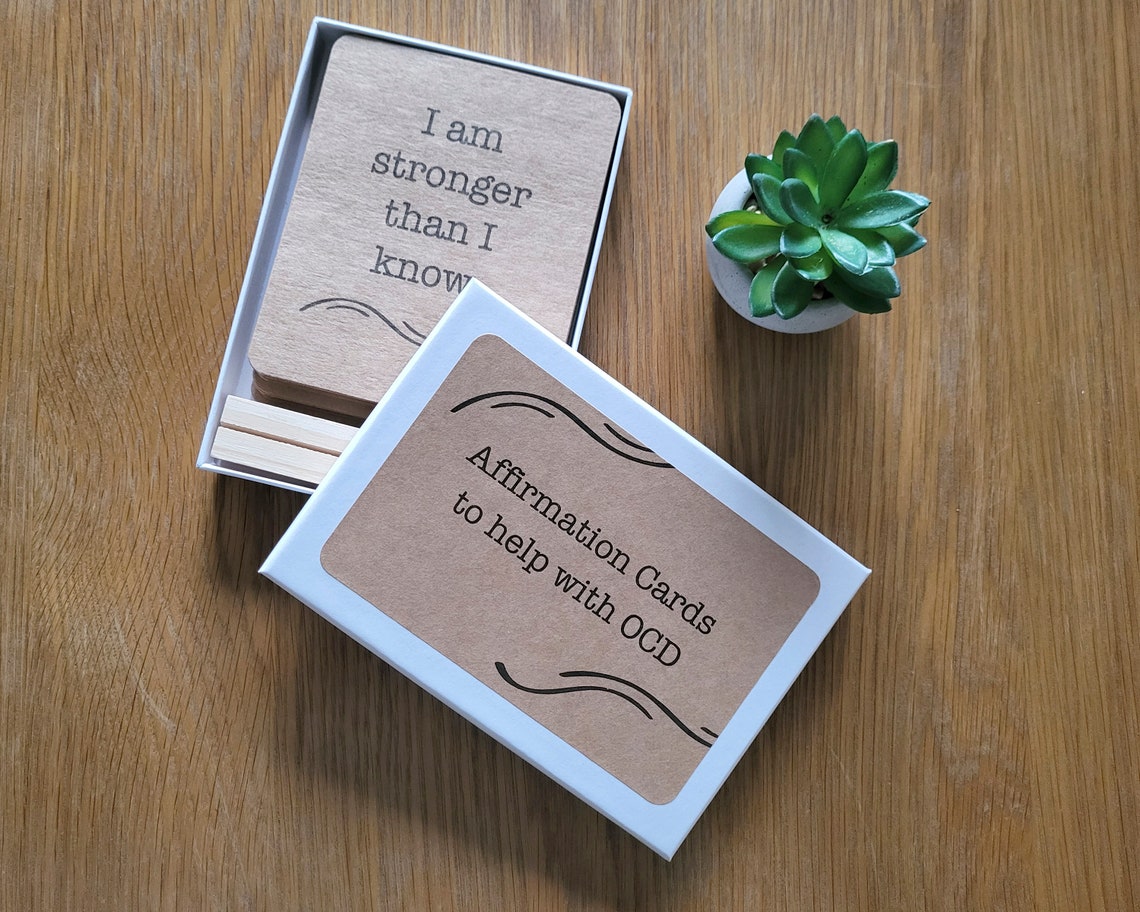 30 Kraft Affirmation Cards for OCD, Mental Health Gift, Positive ...