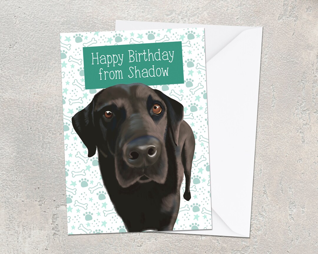 Personalised Black Labrador Card - Etsy