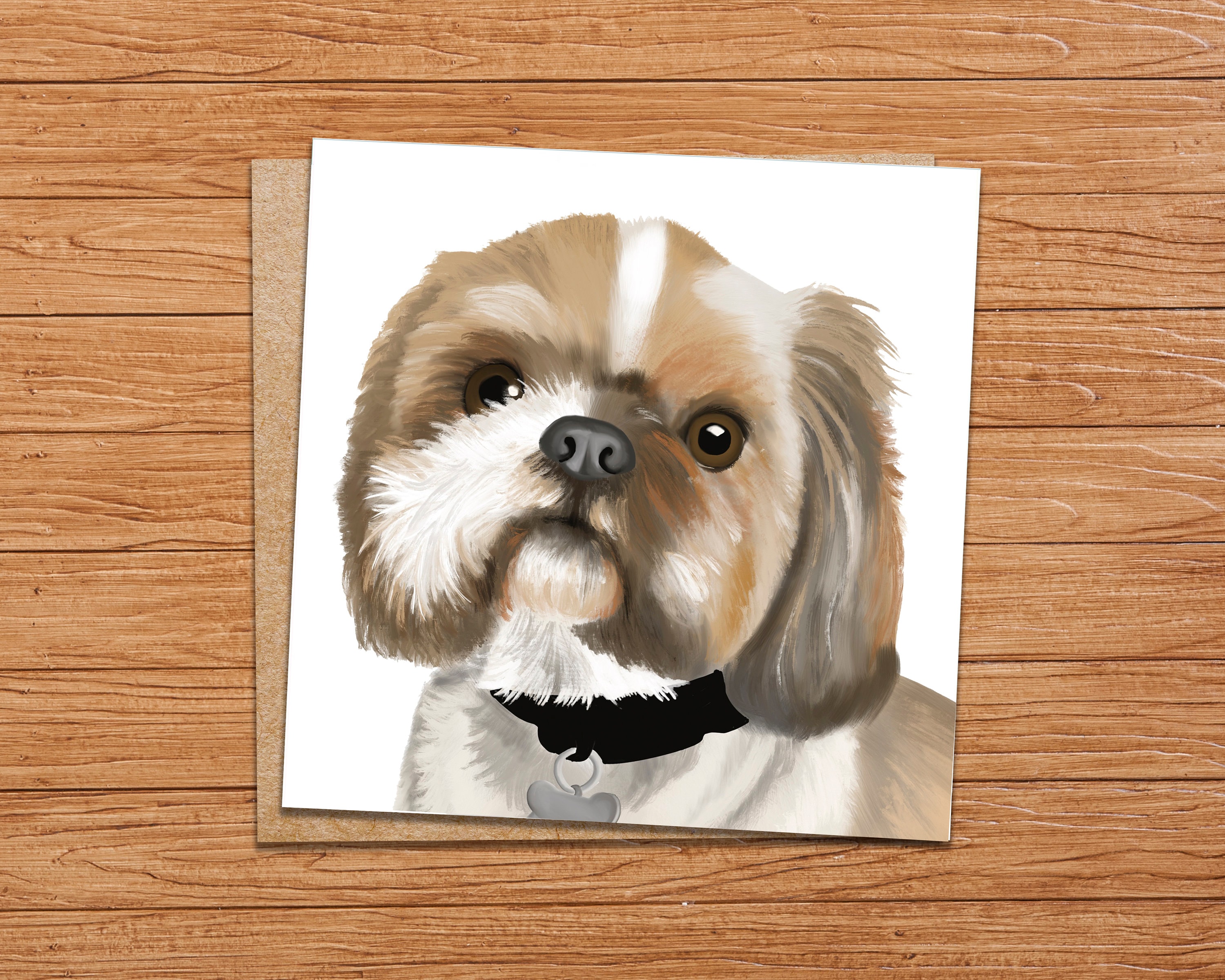 Shitz Shu Greetings Card Dog Square - Etsy UK